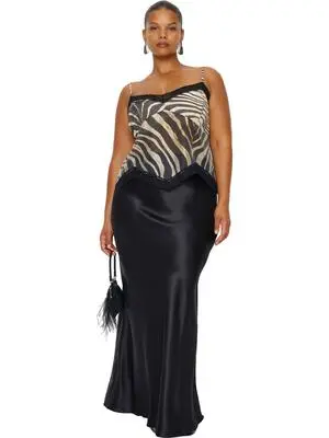REFORMATION Felix Lace Top Zebra