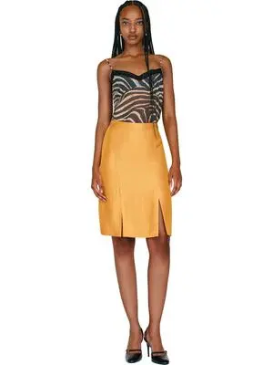 REFORMATION Victoria Midi Skirt - Orange