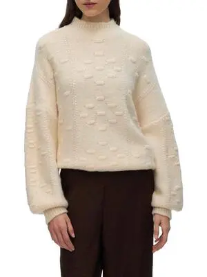 Vero Moda Kaia Oversized Mock Neck Sweater - Birch