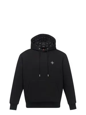 Mcm Essential Logo Patch Ponte Hoodie - Black