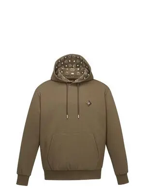 Mcm Essential Logo Patch Ponte Hoodie - Khaki
