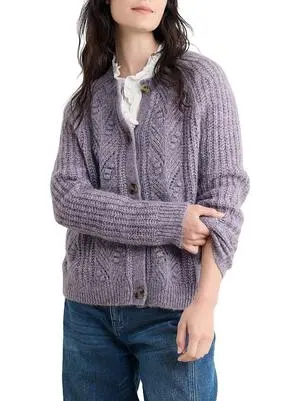 SEASALT CORNWALL Sand Thistle Wool & Mohair Blend Cardigan - Knit Melange Clematis