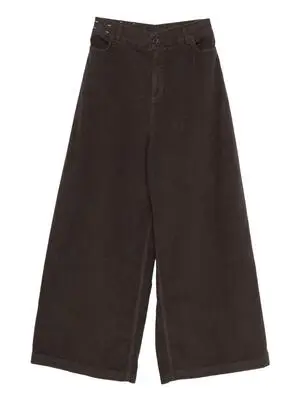 ALYSI Flared Leg Trousers - Brown