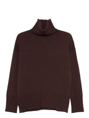 ALYSI Wool Turtleneck Sweater - Brown