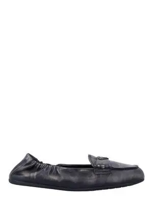 Prada Nappa Leather Delavé Loafers - Black