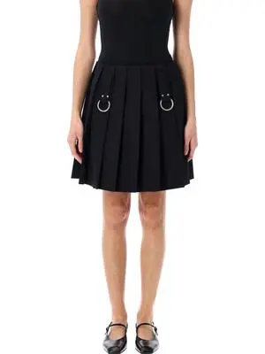Prada Gabardine Pleated Mini Skirt - Navy
