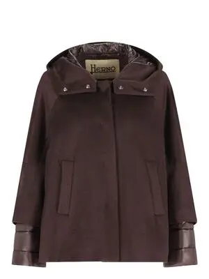 Herno Cashmere And Nylon Cape - Brown