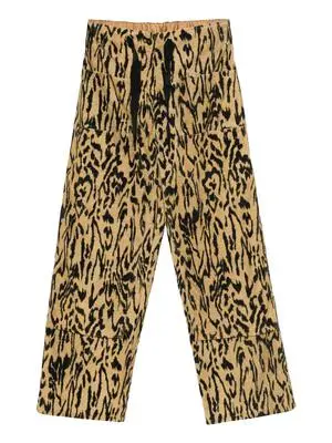 FORTE_FORTE Animal Print Trousers - Brown