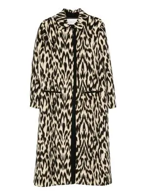 FORTE_FORTE Animal Print Coat - Brown