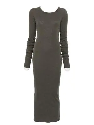 Rick Owens Ribbed Knit Midi Dress - Green