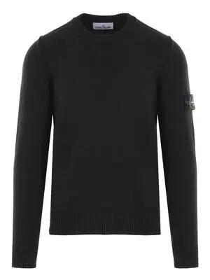 Stone Island Wool Crewneck Sweater - Black