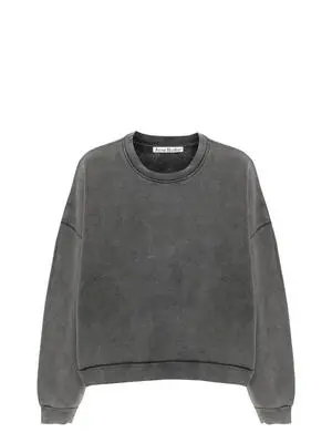 Acne Studios Logo Cotton Hoodie - Grey