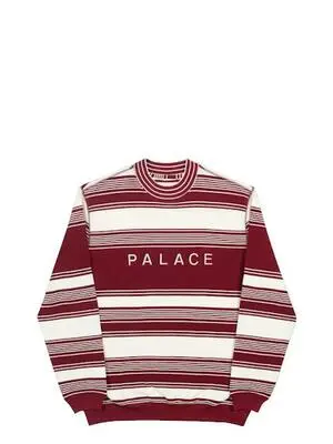PALACE Pique Your Nose Crew White/burgundy