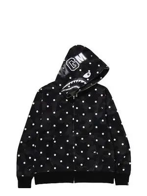 A BATHING APE Abc Dot Shark Full Zip Hoodie - Black