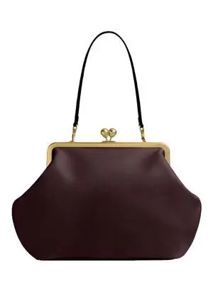 COACH Large Kisslock Frame Bag - Brass/black Currant