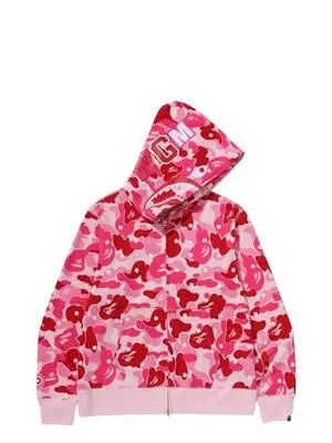 A BATHING APE Abc Dot Shark Full Zip Hoodie - Pink