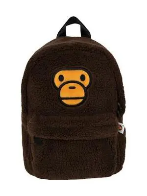 A BATHING APE Baby Milo Sherpa Fur Mini Backpack - Brown
