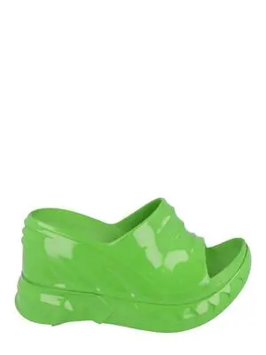 Givenchy Marshmallow Wedge Slides - Absynthe Green