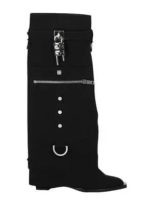 Givenchy Shark Lock Cowboy Boots - Black