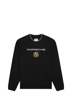 Aimé Leon Dore X Porsche Embroidered Crewneck Sweatshirt - Black