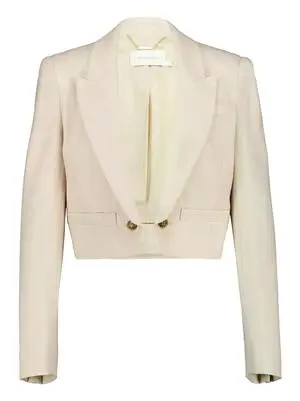 Zimmermann Cropped Wool Blazer - Neutrals