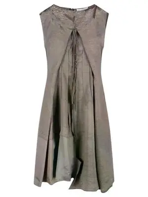MAISON MARGIELA Crinkled-effect Panelled Midi Dress - Grey