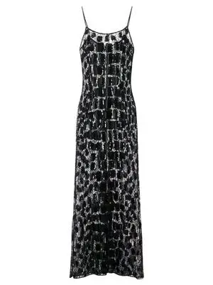 Elisabetta Franchi Sequined Lace Maxi Dress - Black