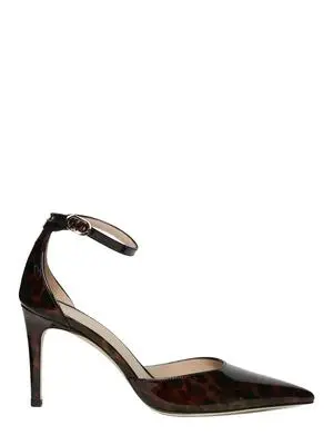 STUART WEITZMAN 85mm Ankle Strap Pointed Pumps - Brown