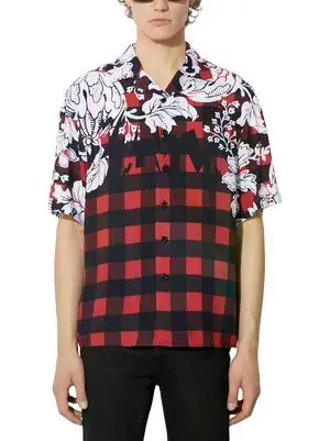 Neil Barrett Check-pattern Short-sleeve Shirt - Red