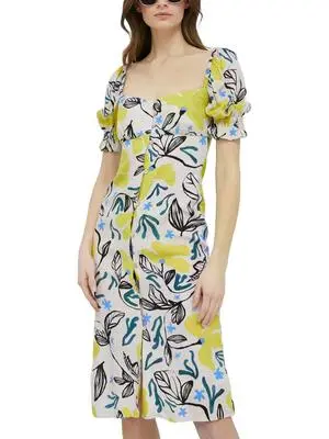 Paul Smith Floral Print Midi Dress - Neutrals