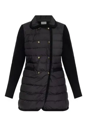 Moncler Panelled Double-breasted Coat - Black