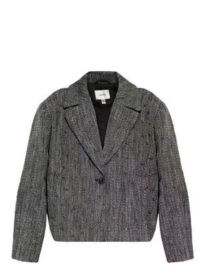 GESTUZ Herringbone Pattern Blazer - Black