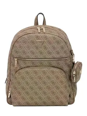Guess Logo-pattern Backpack - Brown