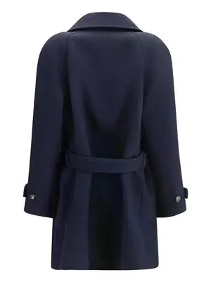 Loewe Button Belt Double-breasted Pea Coat - Blue