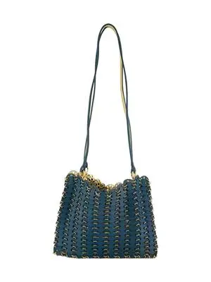 Rabanne 1969 Reversible Leather Shoulder Bag - Blue