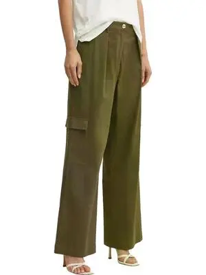 Liu Jo Pleated-front Cargo Trousers - Green