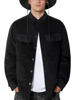 Neil Barrett Button-fastening Corduroy Shirt Jacket - Black