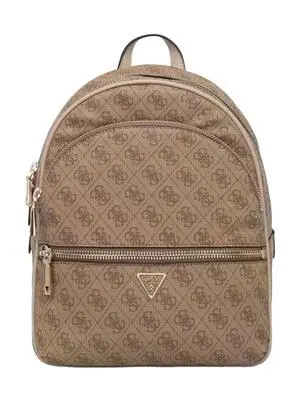 Guess Monogram-pattern Zip-around Backpack - Brown