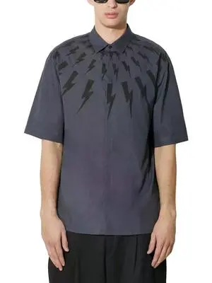 Neil Barrett Lightning Bolt Shirt - Blue