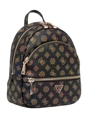Guess Monogram-pattern Zip-around Backpack - Black