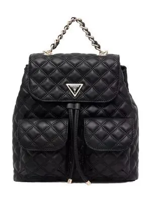 Guess Quilted Backpack With Chain Detail - Black
