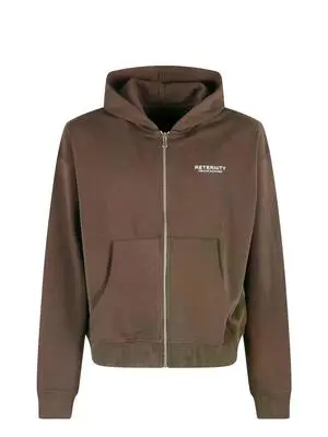 RETERNITY Logo-print Cotton Hoodie - Brown