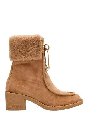 JIMMY CHOO Hali 60 Suede Ankle Boots Toffee