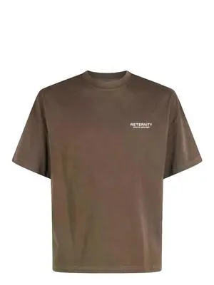 RETERNITY Logo-print Cotton T-shirt - Brown