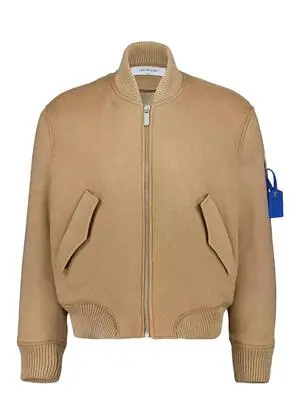 Off-White Tag-detail Bomber Jacket - Neutrals