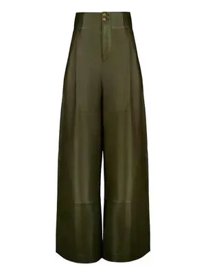 Zimmermann Tailored Leather Trousers - Green