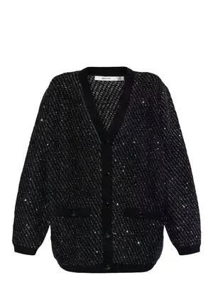 GESTUZ Button Pocket Cardigan - Black
