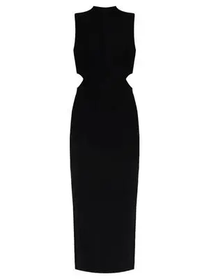 GESTUZ Cutout-detail Midi Dress - Black