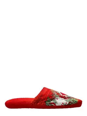 Versace Baroque-print Slippers - Red