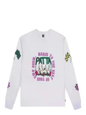 PATTA Rabbit-print Long-sleeve T-shirt - White